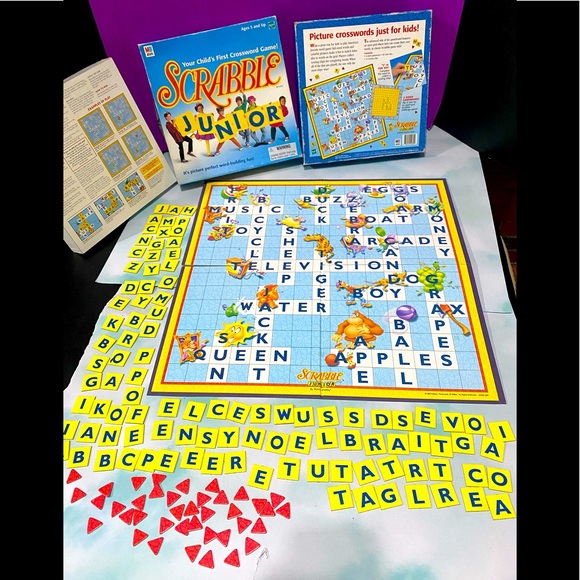 Milton Bradley | Games | Scrabble Junior Vintage 9s Board Game ...
